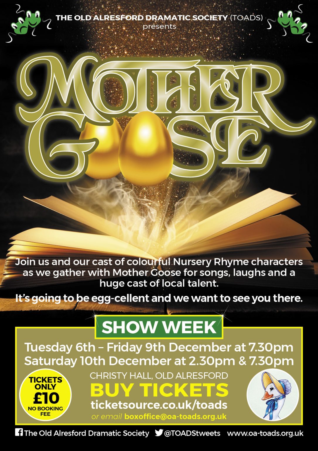 2022 Pantomime – Mother Goose – TOADS – The Old Alresford Dramatic Society